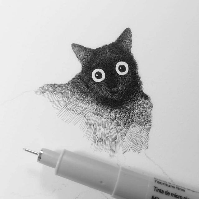 Cats Created Using Hundreds Of Pen Strokes By Luis Coelho | DeMilked