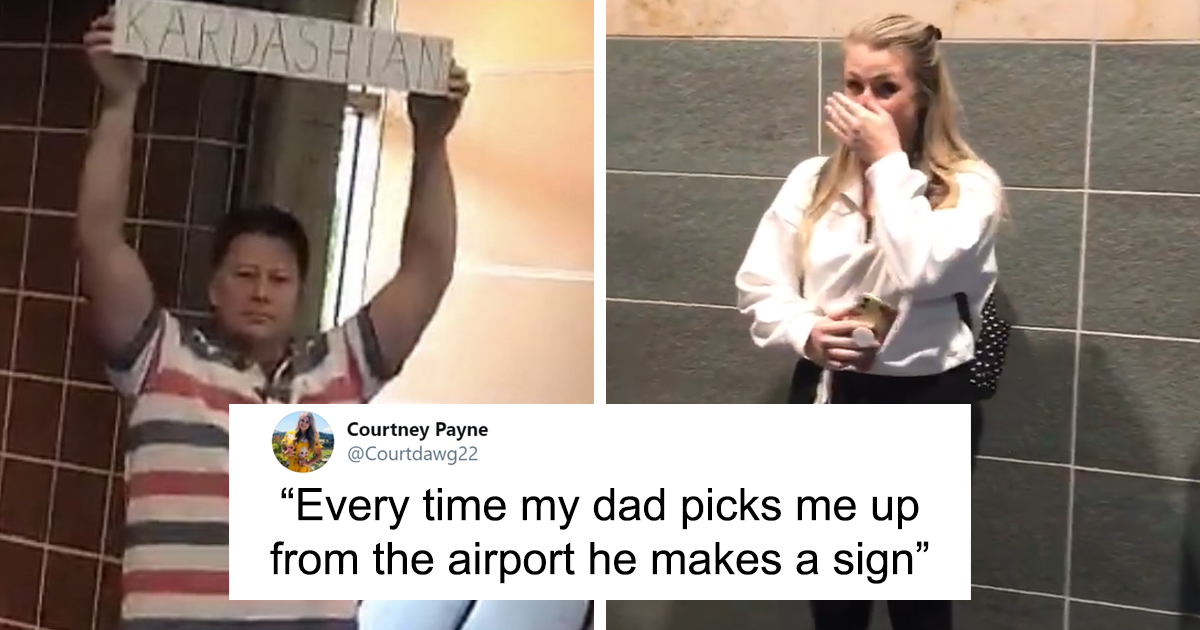 This Dad Trolls His Daughter By Greeting Her In The Airport Wearing ...