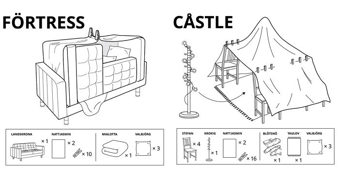 IKEA Releases Instructions On How To Make 6 Types Of Furniture Forts ...