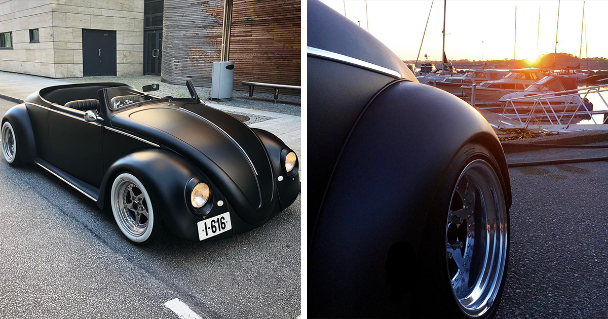 1961 VW Beetle Gets Turned Into A Stylish Black Matte Roadster By ...