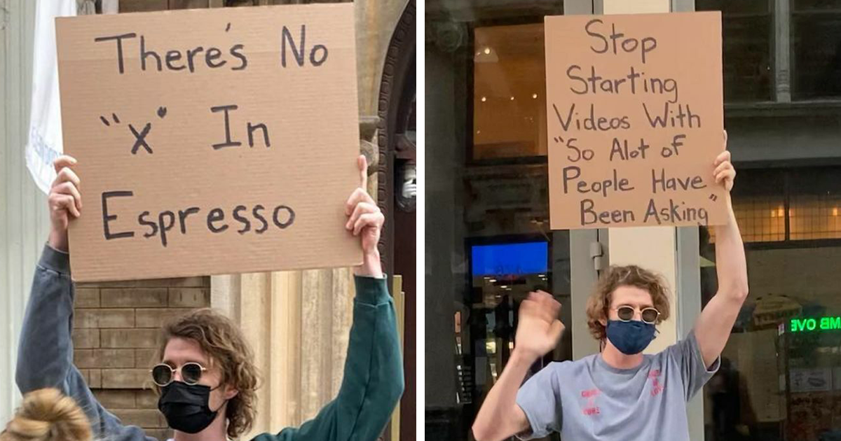 This Dude Creates Funny Signs To Protest Against Annoying Everyday ...