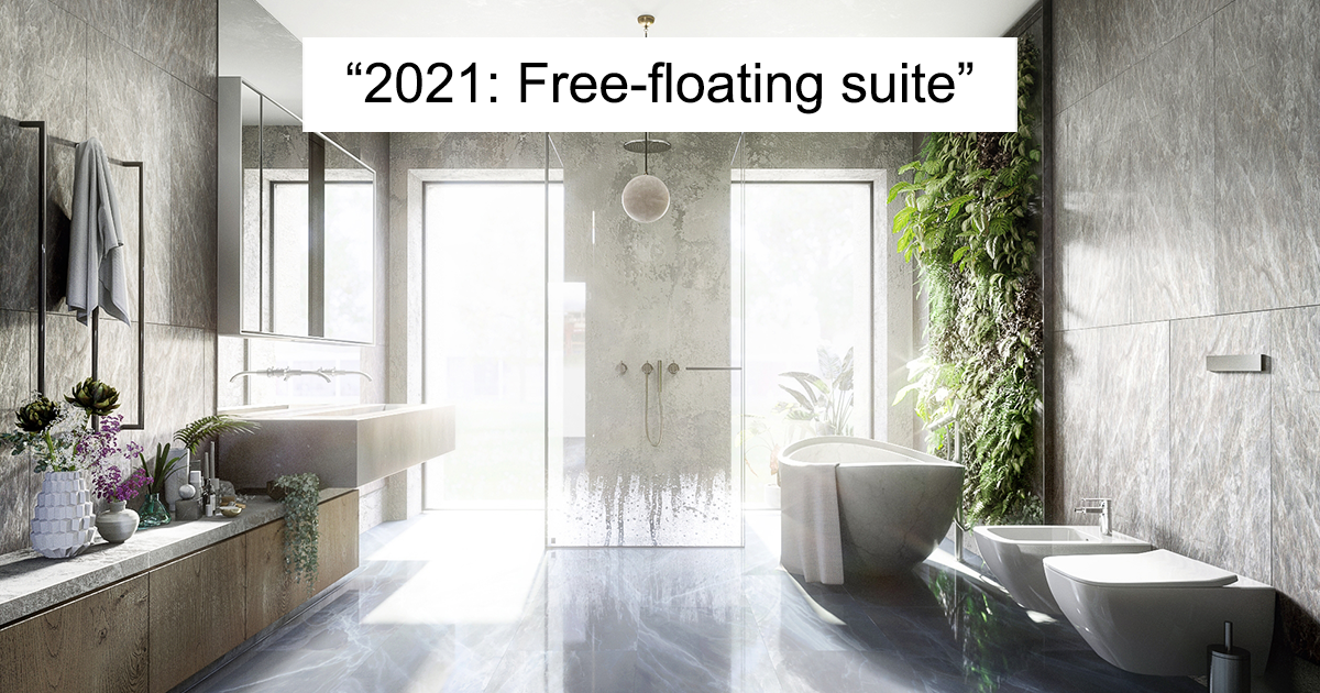 6 Illustrations Showing How Bathroom Designs Changed Every 100 Years ...