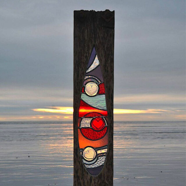This Artist Inserts Colorful Glasses Into Sea Defence Timber To Create ...