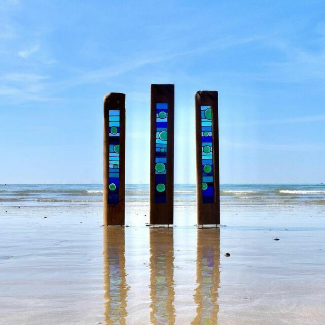 This Artist Inserts Colorful Glasses Into Sea Defence Timber To Create ...