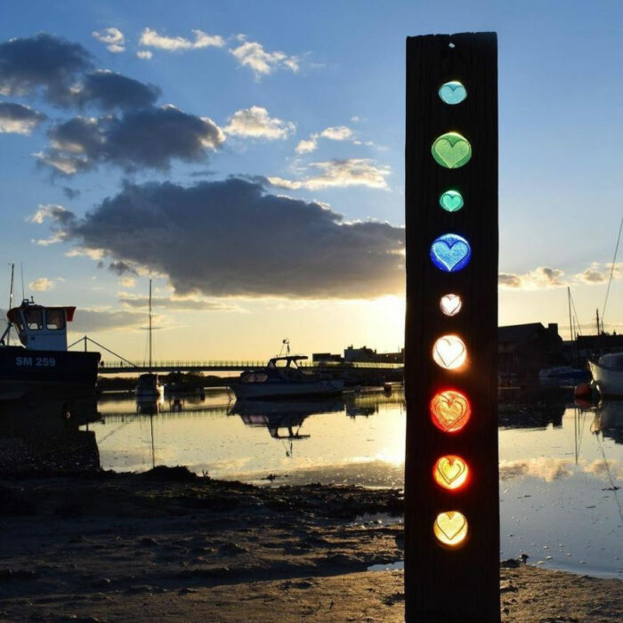 This Artist Inserts Colorful Glasses Into Sea Defence Timber To Create ...