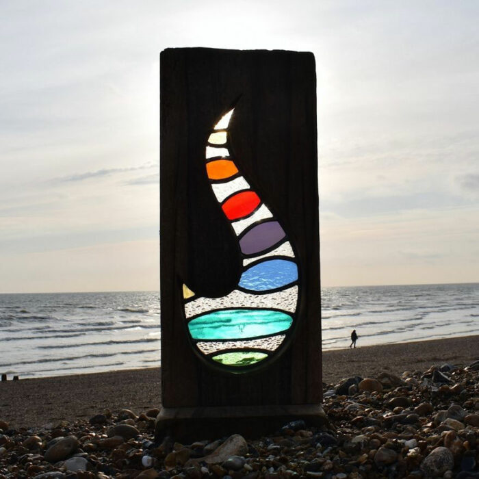 This Artist Inserts Colorful Glasses Into Sea Defence Timber To Create ...