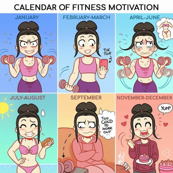 This Fitness Blogger Shows Her Illustration Skills By Creating Funny ...