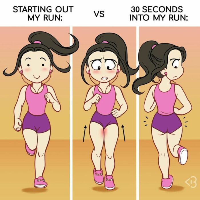 This Fitness Blogger Shows Her Illustration Skills By Creating Funny ...