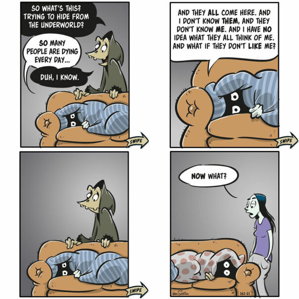 Artist Creates Funny Comics About A Dead Girl And Her Adventures In The ...