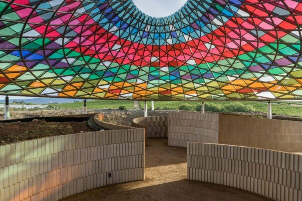 Architect Creates Conical Structure With 832 Colorful Glass Panels That ...