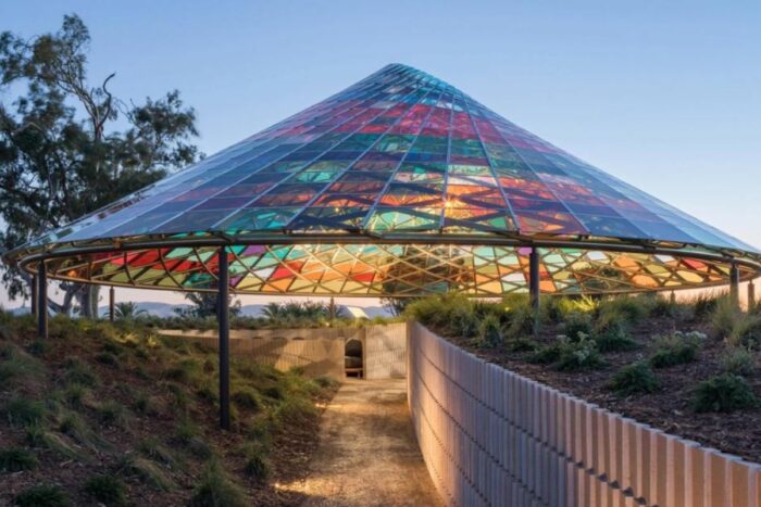Architect Creates Conical Structure With 832 Colorful Glass Panels That ...