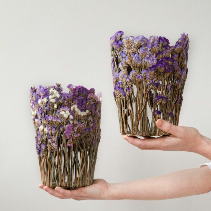 Artist Creates Beautiful Flower Vases Using Dried And Pressed Flowers ...