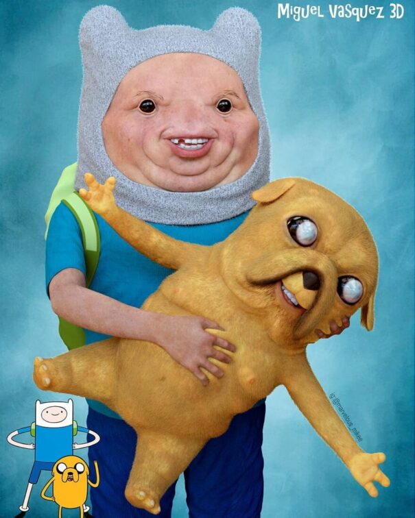 20 Popular Cartoon Characters Given A Disturbing Makeover By This ...