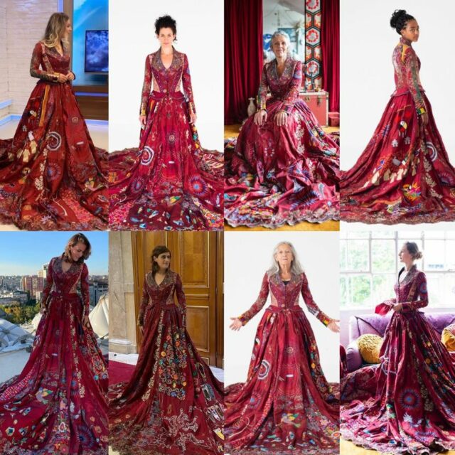 343 Embroiderers In 46 Countries Joined Hands To Make This "Red Dress ...