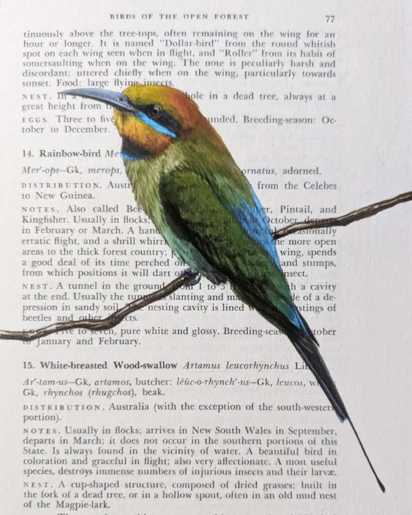 Artist Uses Pages Of Vintage Books As His Canvas To Paint Magnificent ...