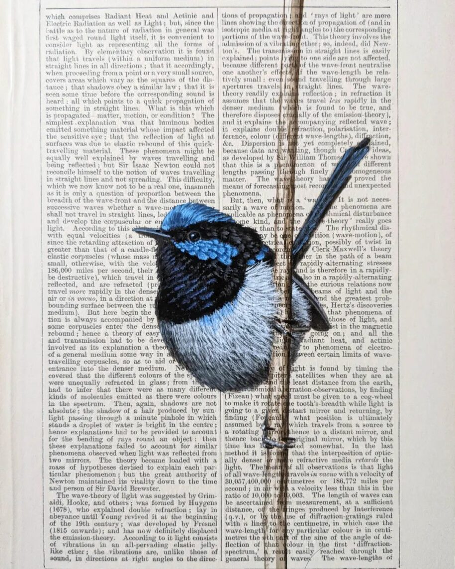 Artist Uses Pages Of Vintage Books As His Canvas To Paint Magnificent ...