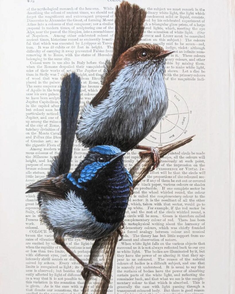 Artist Uses Pages Of Vintage Books As His Canvas To Paint Magnificent ...