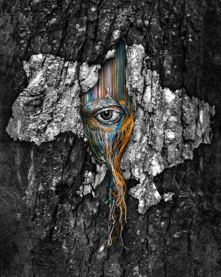 Ukrainian Artist Creates Powerful Embroideries Peeking Through Hollow ...