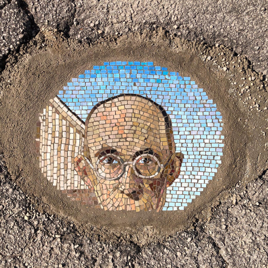 20 Times This Artist Used Colorful Mosaics To Cover Potholes On Roads ...