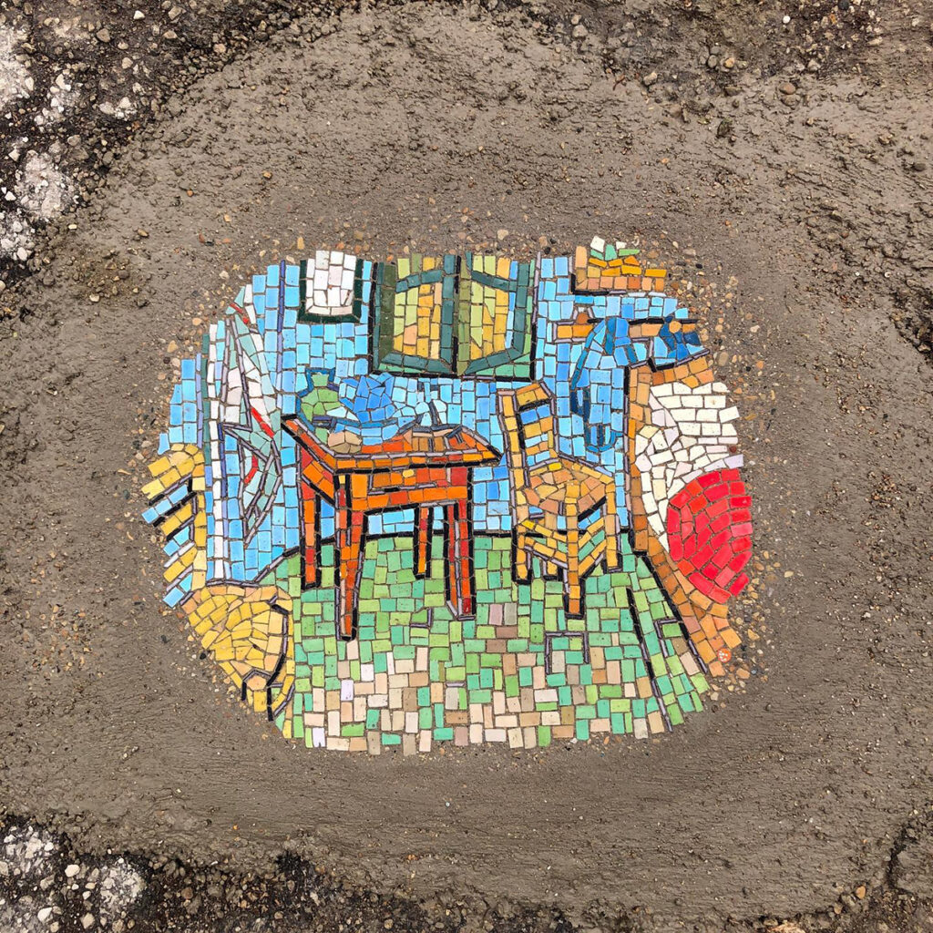 20 Times This Artist Used Colorful Mosaics To Cover Potholes On Roads ...