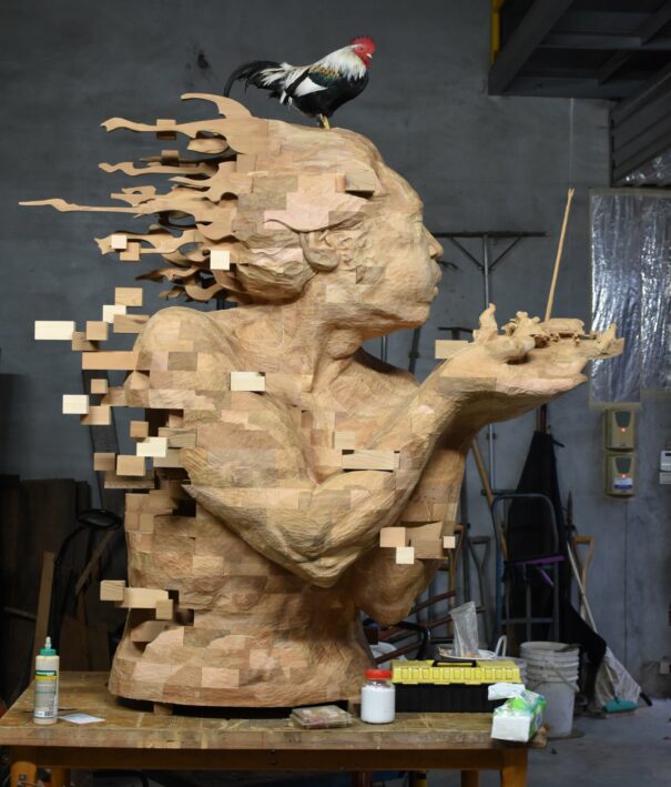 10 Beautiful Pixelated Sculptures Made With Wood, Created By Han Hsu ...