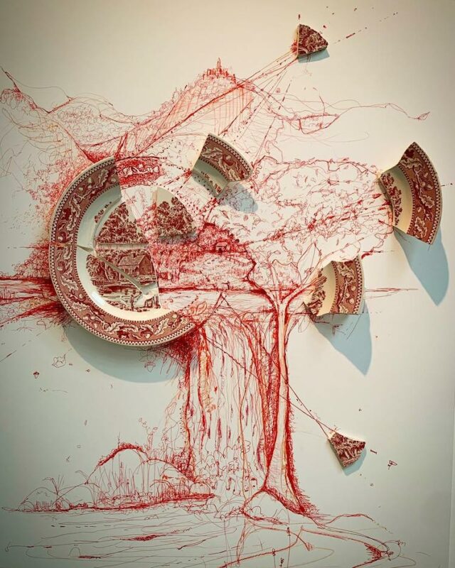 Artist Fixes Broken Plates By Creating Beautiful Drawings Around Them ...