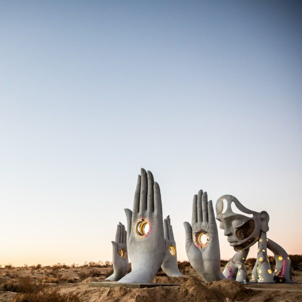Artist Designs Unique Sculptures Of Women And Hands In The Mojave ...
