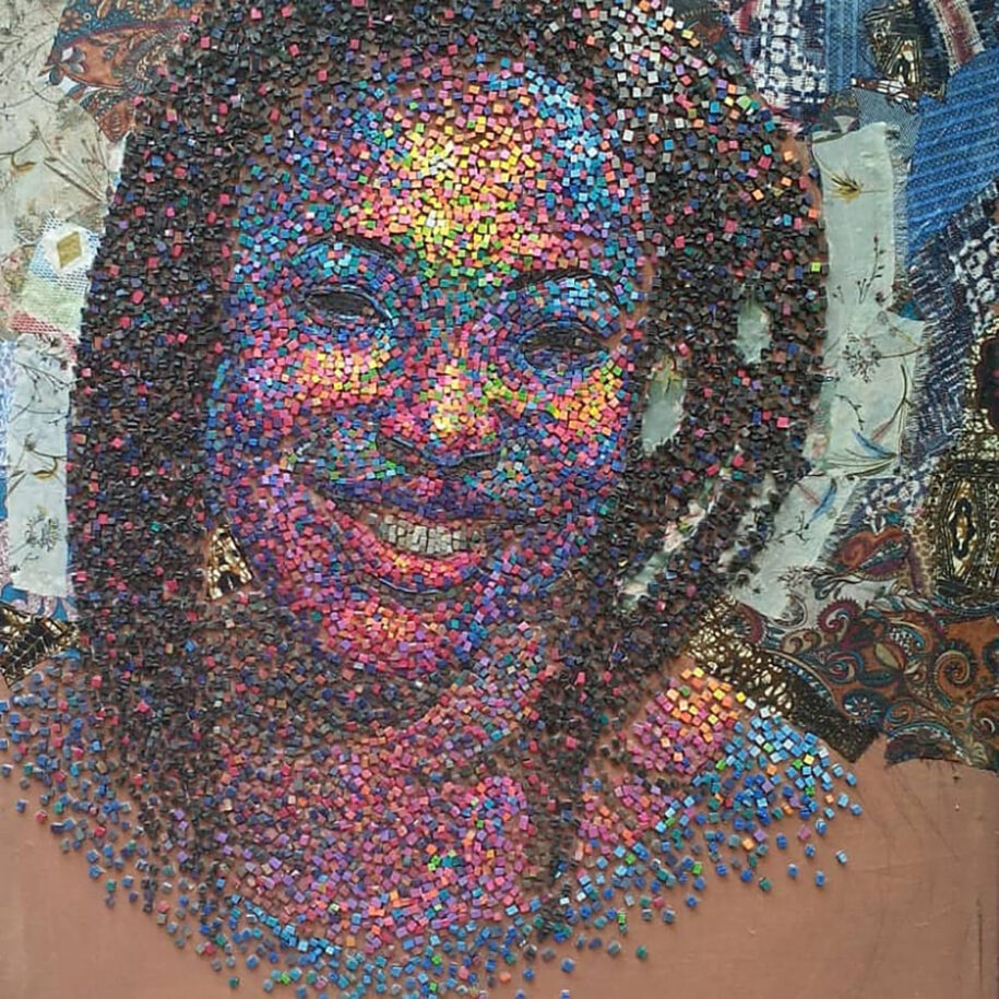 This Nigerian Artist Makes Colorful Portraits Of People By Recycling ...