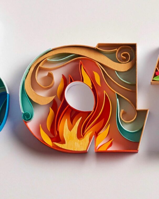 Indian Artist Creates Mind-Blowing Quilled Typography With Colorful ...