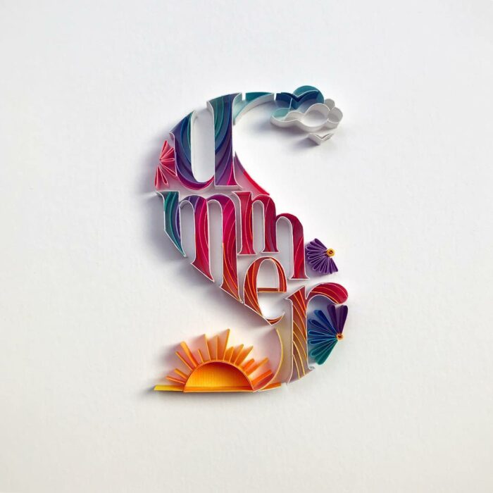 Indian Artist Creates Mind-Blowing Quilled Typography With Colorful ...