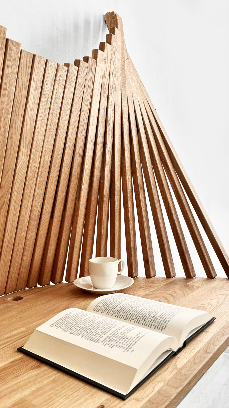 Artist Creates A Wooden Wall Art That Transforms Into A Functional Desk ...