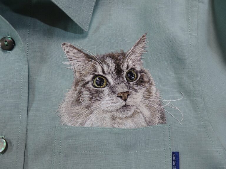 10 Times This Artist Created Cat Embroideries Peeping Out Of Shirt ...