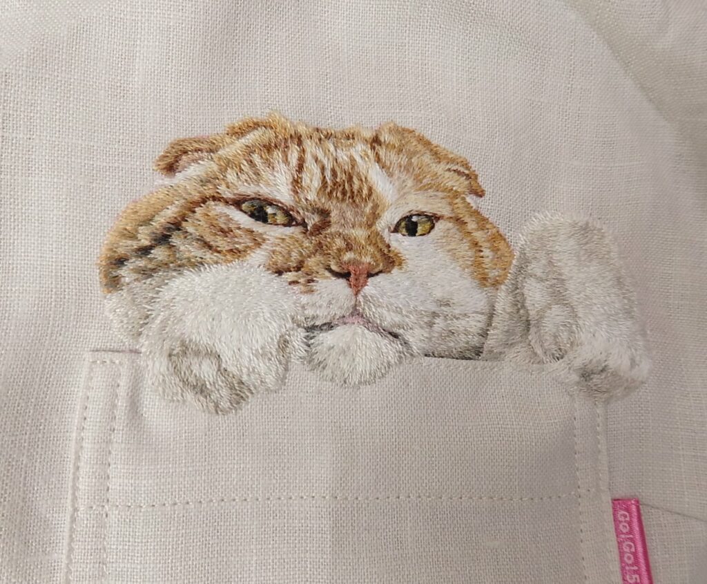 10 Times This Artist Created Cat Embroideries Peeping Out Of Shirt ...