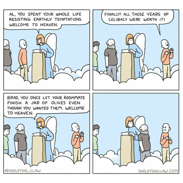 20 Dark Humor Comics With Twisted Endings, As Illustrated By Skeleton ...