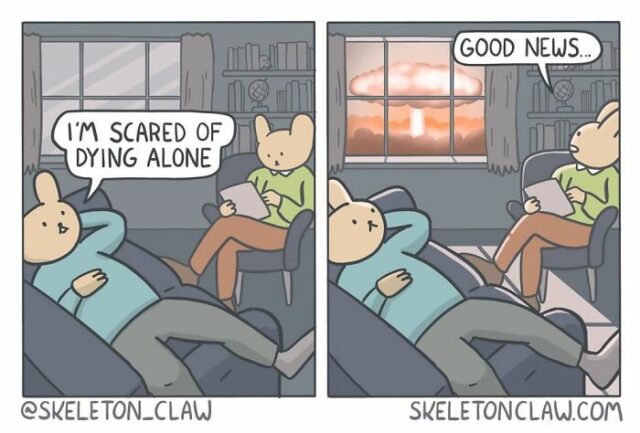 20 Dark Humor Comics With Twisted Endings, As Illustrated By Skeleton ...