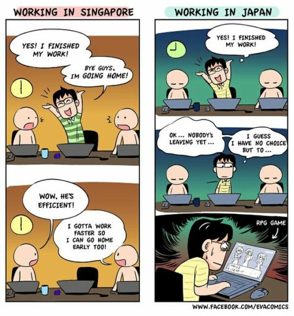 20 Comic Illustrations Depicting Cultural Differences Between Japan And ...