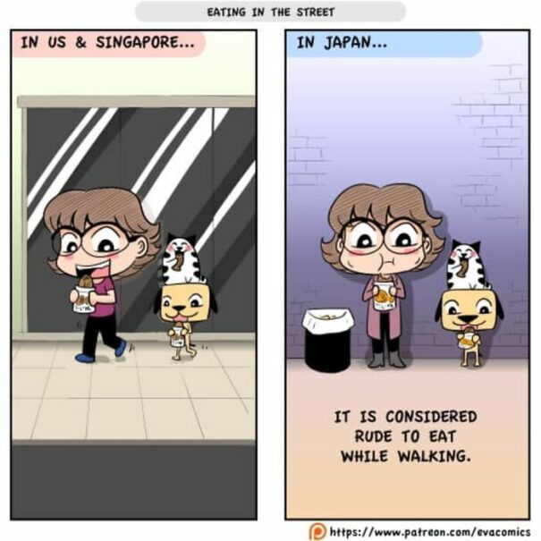 20 Comic Illustrations Depicting Cultural Differences Between Japan And ...