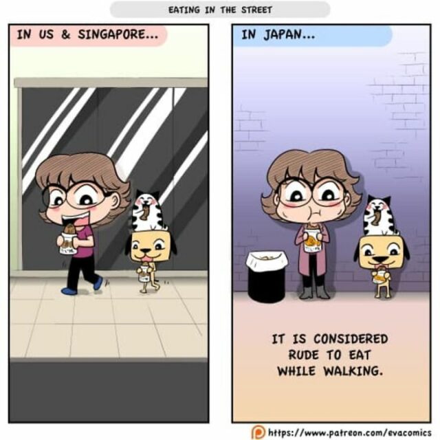 20 Comic Illustrations Depicting Cultural Differences Between Japan And ...