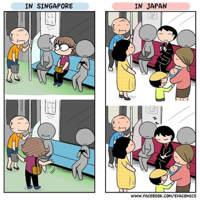 20 Comic Illustrations Depicting Cultural Differences Between Japan And ...