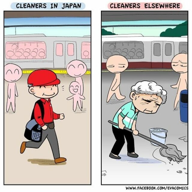 20 Comic Illustrations Depicting Cultural Differences Between Japan And ...