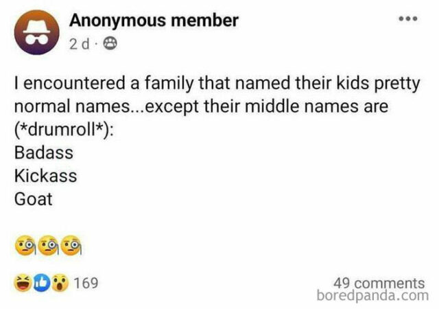 20 People Whose Parents Were Not So Good At Naming Them, As Shared By ...