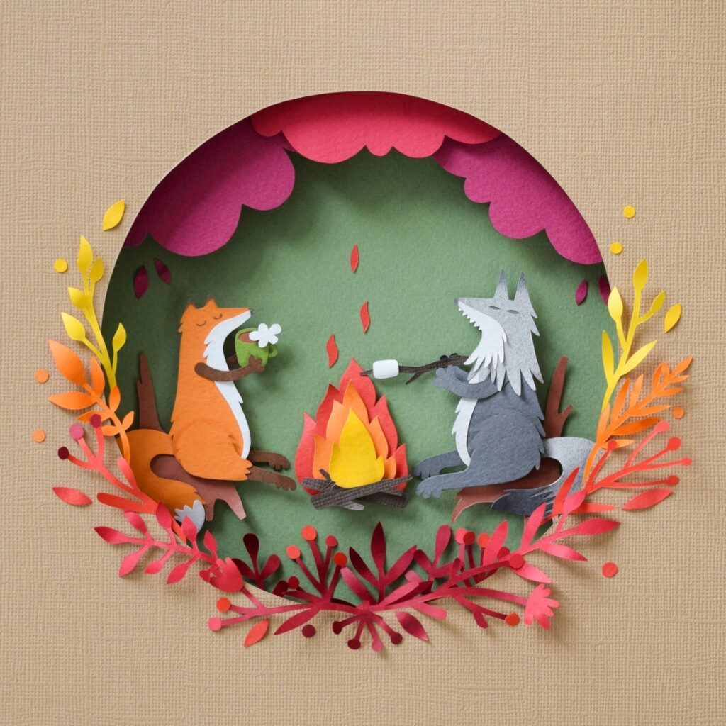 Artist Creates Enchanting Miniature Realms Using Colorful Sheets Of ...