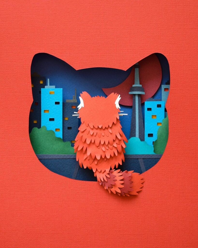 Artist Creates Enchanting Miniature Realms Using Colorful Sheets Of ...