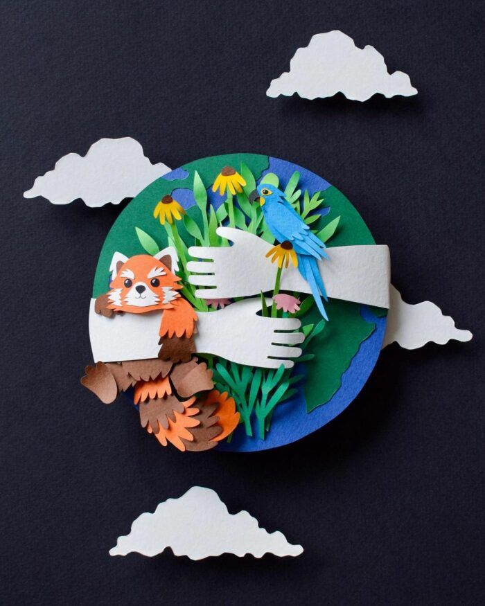 Artist Creates Enchanting Miniature Realms Using Colorful Sheets Of ...