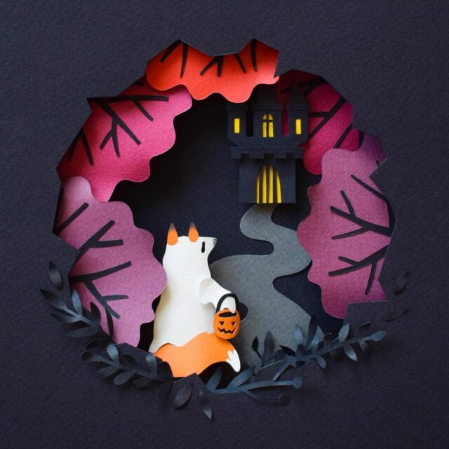 Artist Creates Enchanting Miniature Realms Using Colorful Sheets Of ...