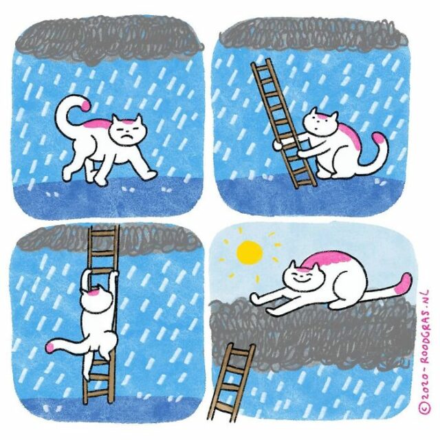 30 Adorable Comics Depicting A Dutch Illustrator's Cat's Adventures ...