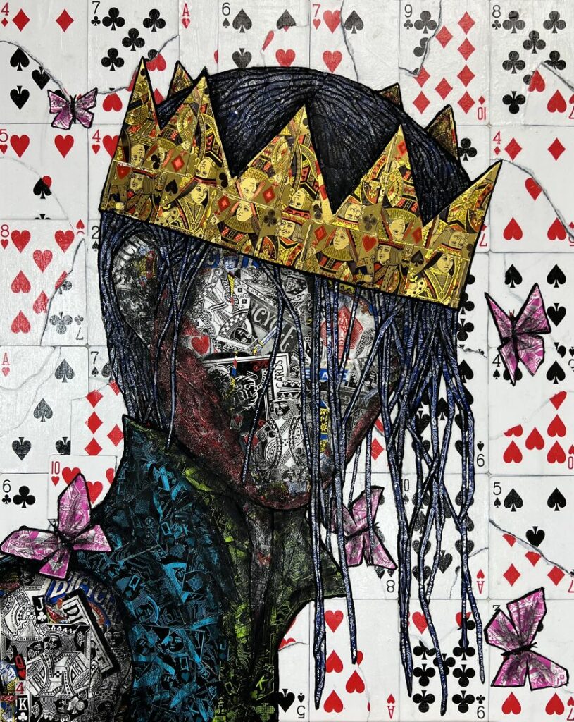 15 Mesmerizing Collage Paintings With Playing Cards And Black Pigments ...