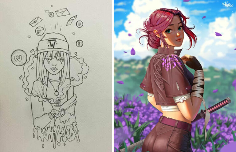 25 Stunning 'Before and After' Art Transformations That Showcase ...