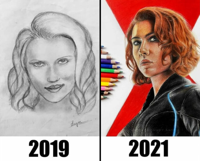 25 Stunning 'Before and After' Art Transformations That Showcase ...