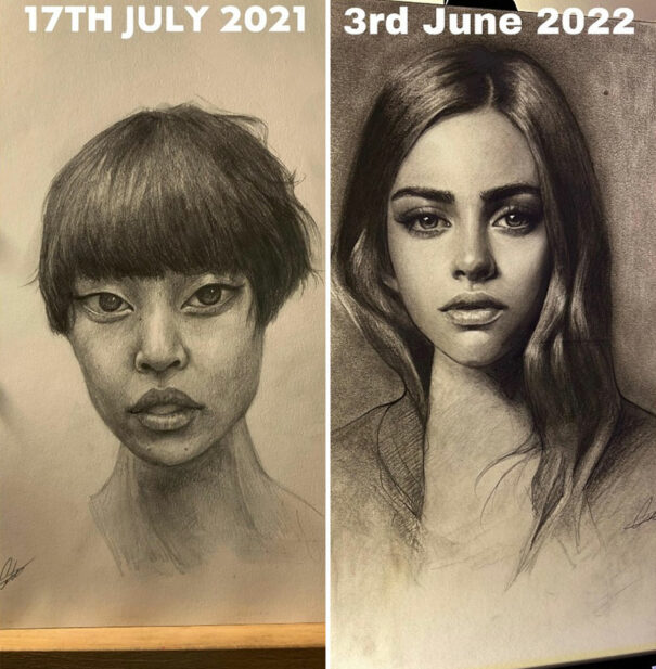 25 Stunning 'Before and After' Art Transformations That Showcase ...